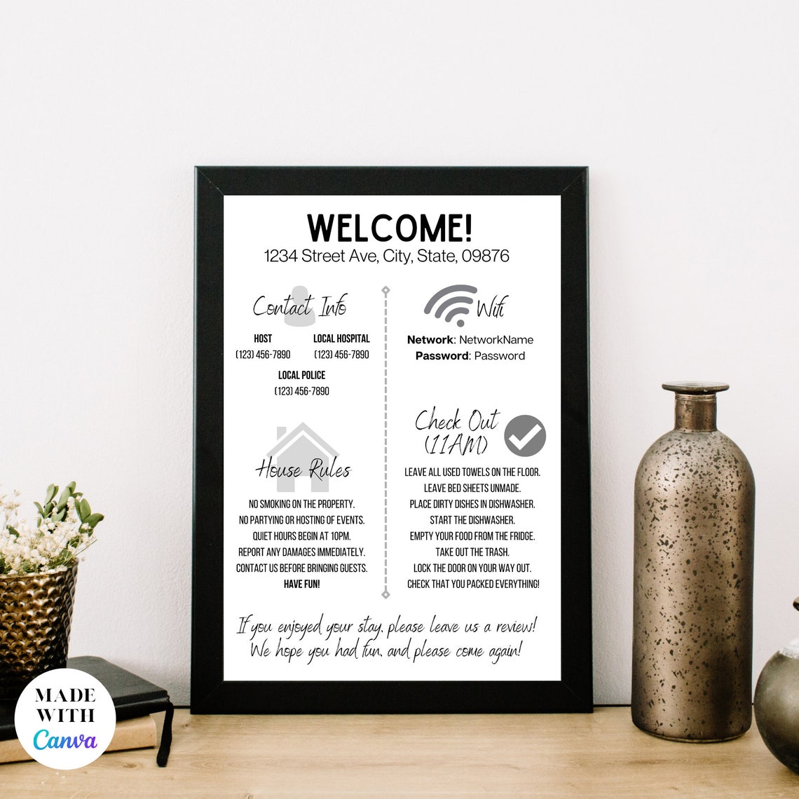 Airbnb Welcome, Welcome Sign, Airbnb, 1 Page Airbnb Welcome Sign ...