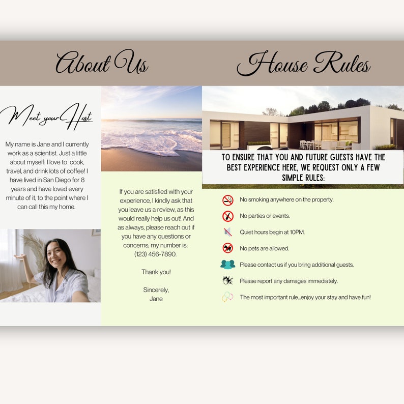 Airbnb Welcome Book Template | DIGITAL DOWNLOAD | Vacation Home Rental ...