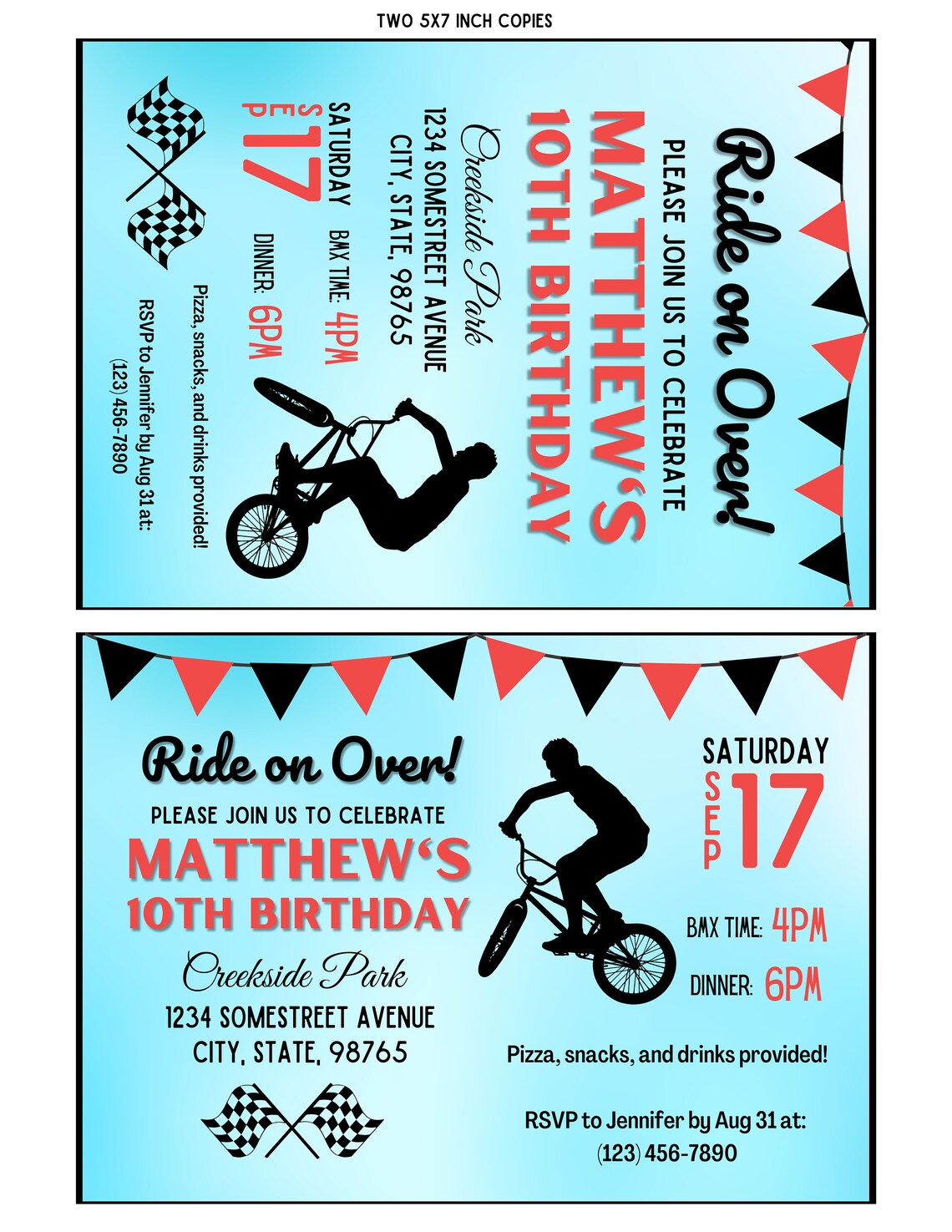 BMX Birthday Invite | BMX Invitation | Digital Download | Canva | Bmx ...