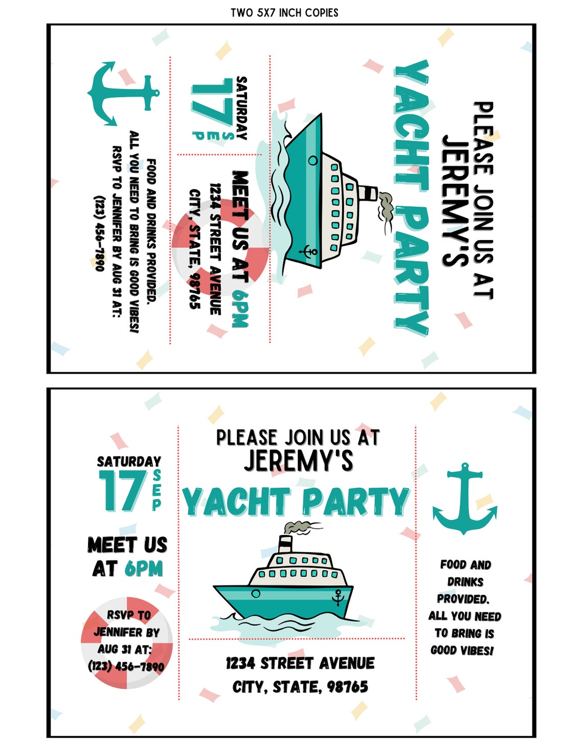 Yacht Birthday Party Invitation TEMPLATE Yacht Party Invitation Yacht ...