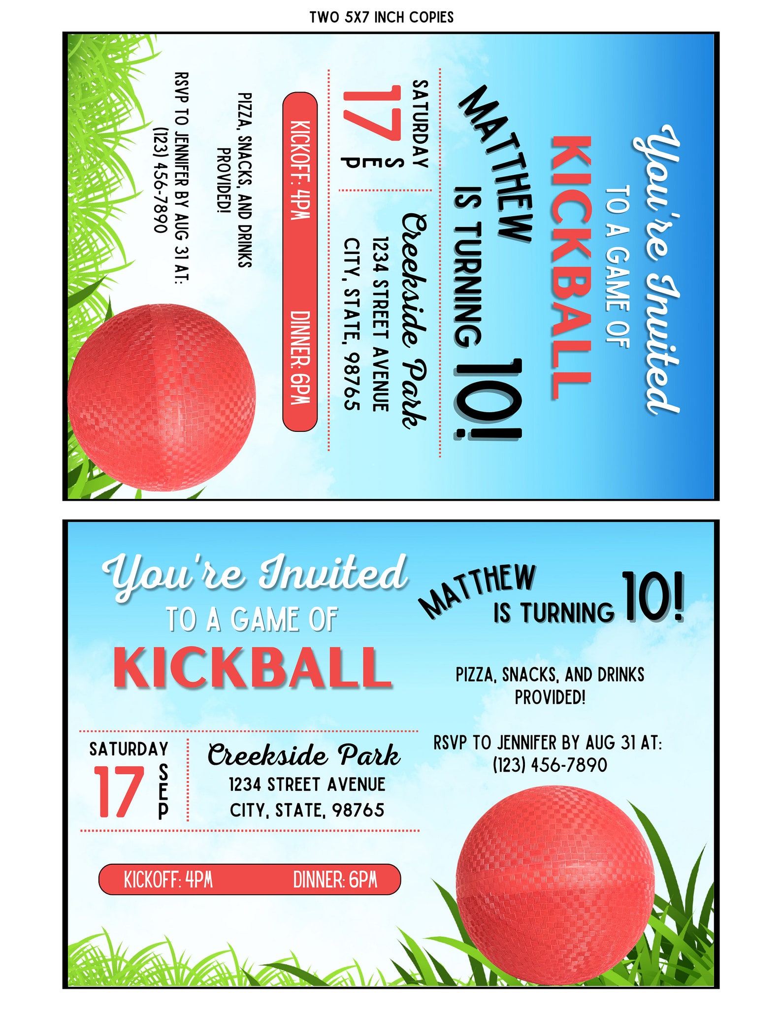 Kickball Party Invitation | Kickball Party | Kickball | Digital ...