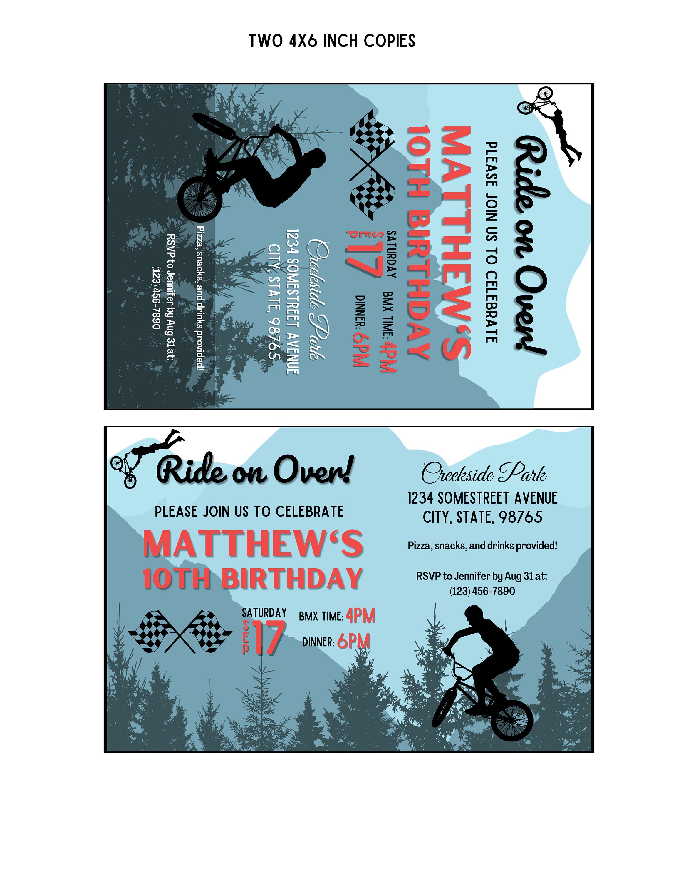 BMX Birthday Invite BMX Invitation Digital Download Canva Bmx SV Bmx ...