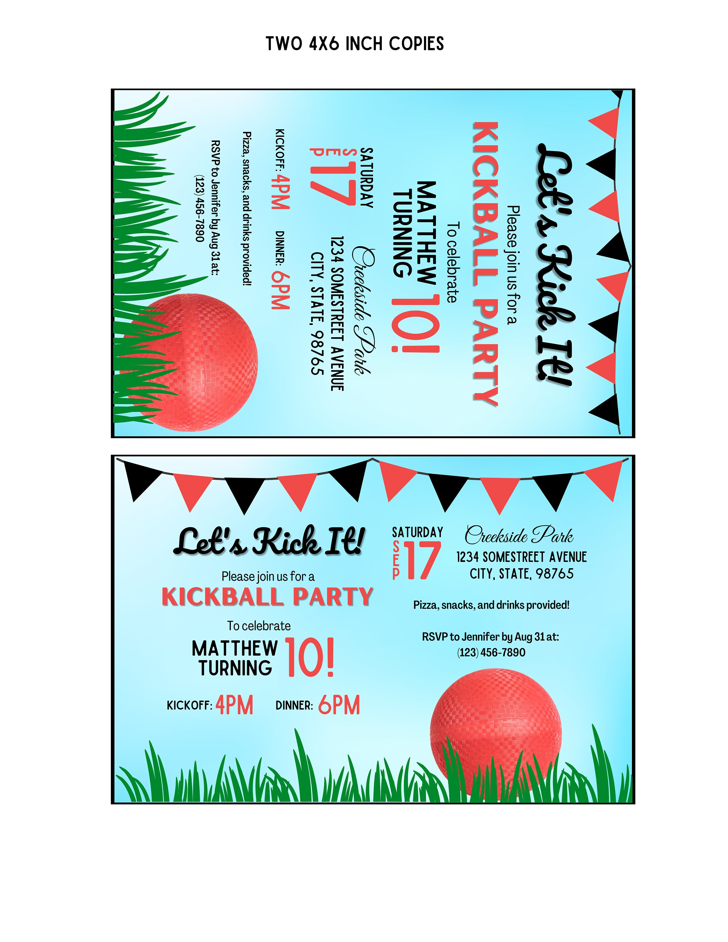 Kickball Party Invitation | Kickball Party | Kickball | Digital ...