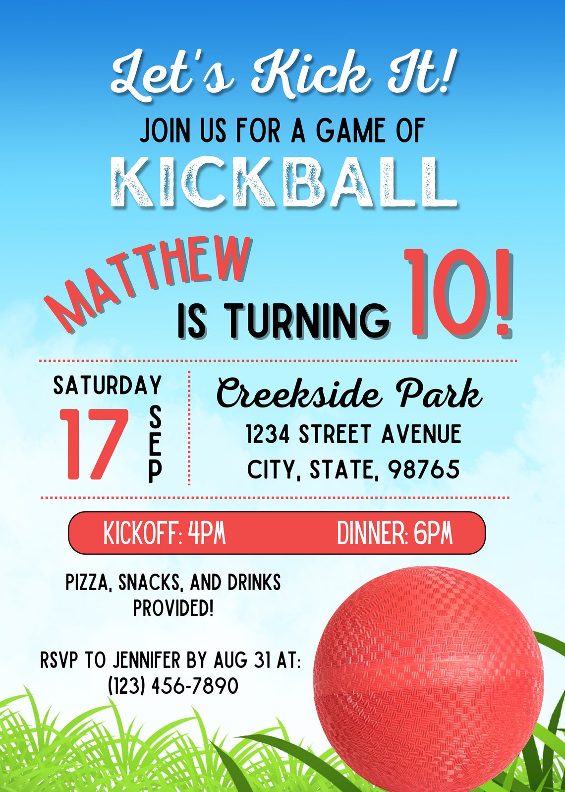 Kickball Party Invitation Kickball Party Kickball - Etsy