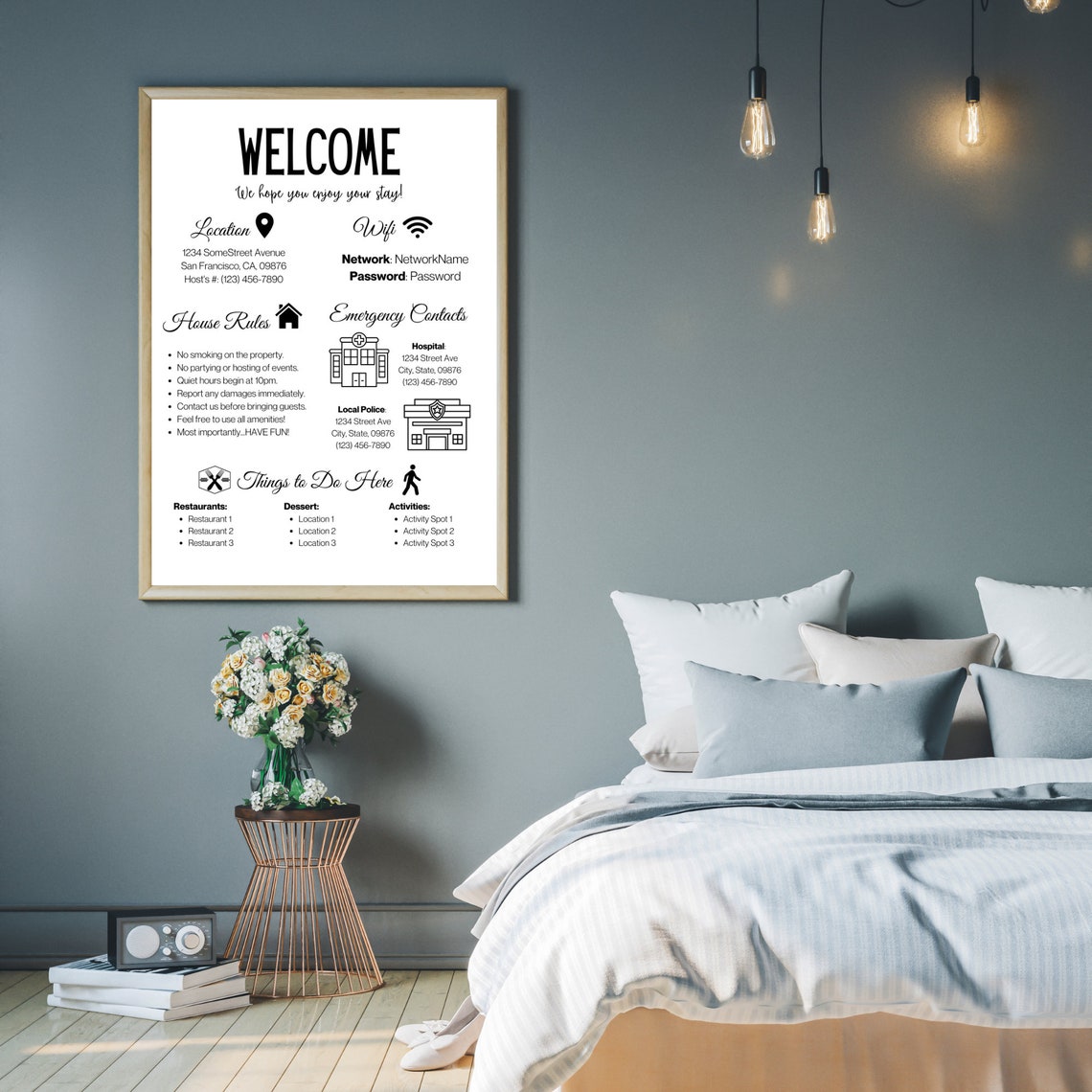 2 Page Airbnb Welcome, 8.5x11in Welcome Sign, 2 Page Airbnb Welcome ...