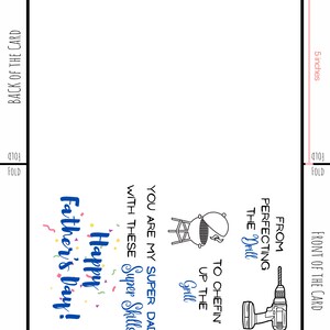 Father's Day Printable Foldable Card Template Fathers Day Card Gift for ...