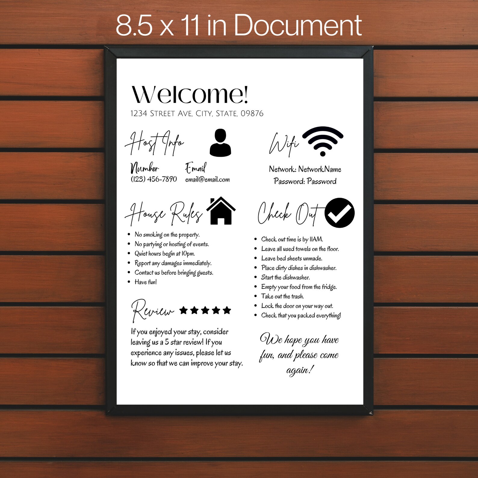 Airbnb Welcome Welcome Sign Airbnb 1 Page Airbnb Welcome - Etsy