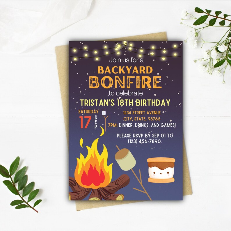 Bonfire Invitation DIGITAL TEMPLATE Bonfire Night Booze and Bonfires ...