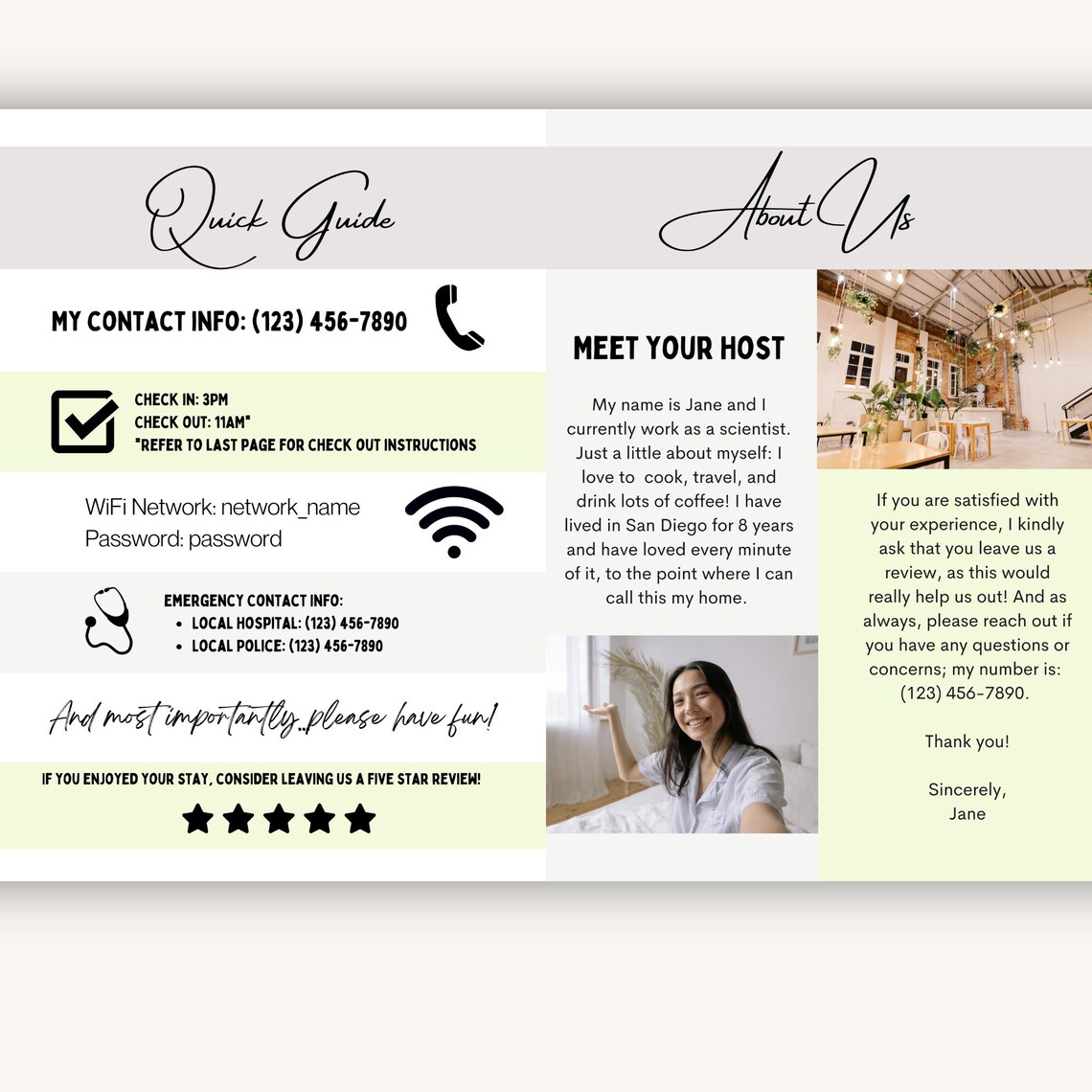 Airbnb Welcome Book Template DIGITAL DOWNLOAD Vacation Home Rental ...