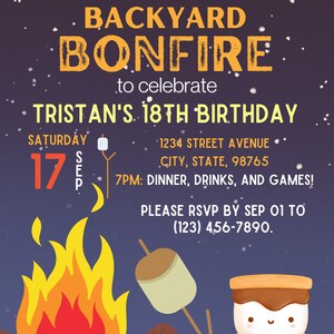 Bonfire Invitation DIGITAL TEMPLATE Bonfire Night Booze and Bonfires ...
