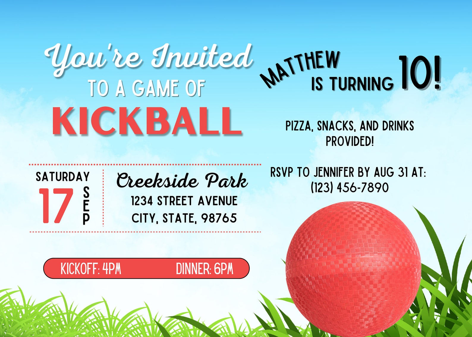 Kickball Party Invitation Kickball Party Kickball - Etsy