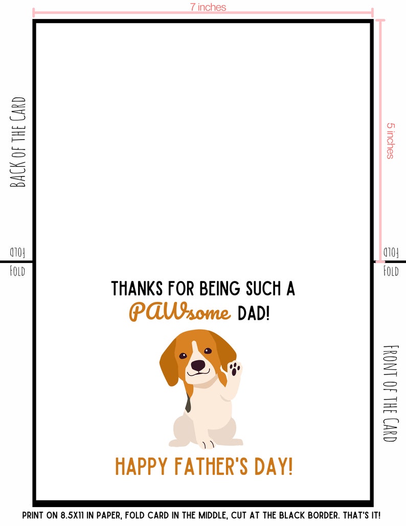 Happy Father's Day Funny Printable Foldable Card Template Fathers Day ...