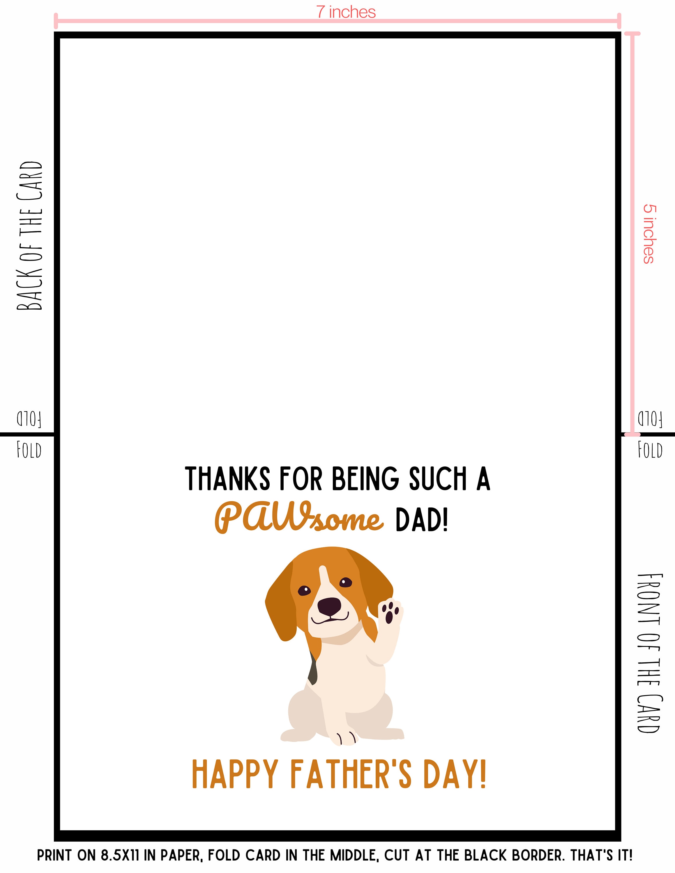 Happy Father's Day Funny Printable Foldable Card Template Fathers Day ...