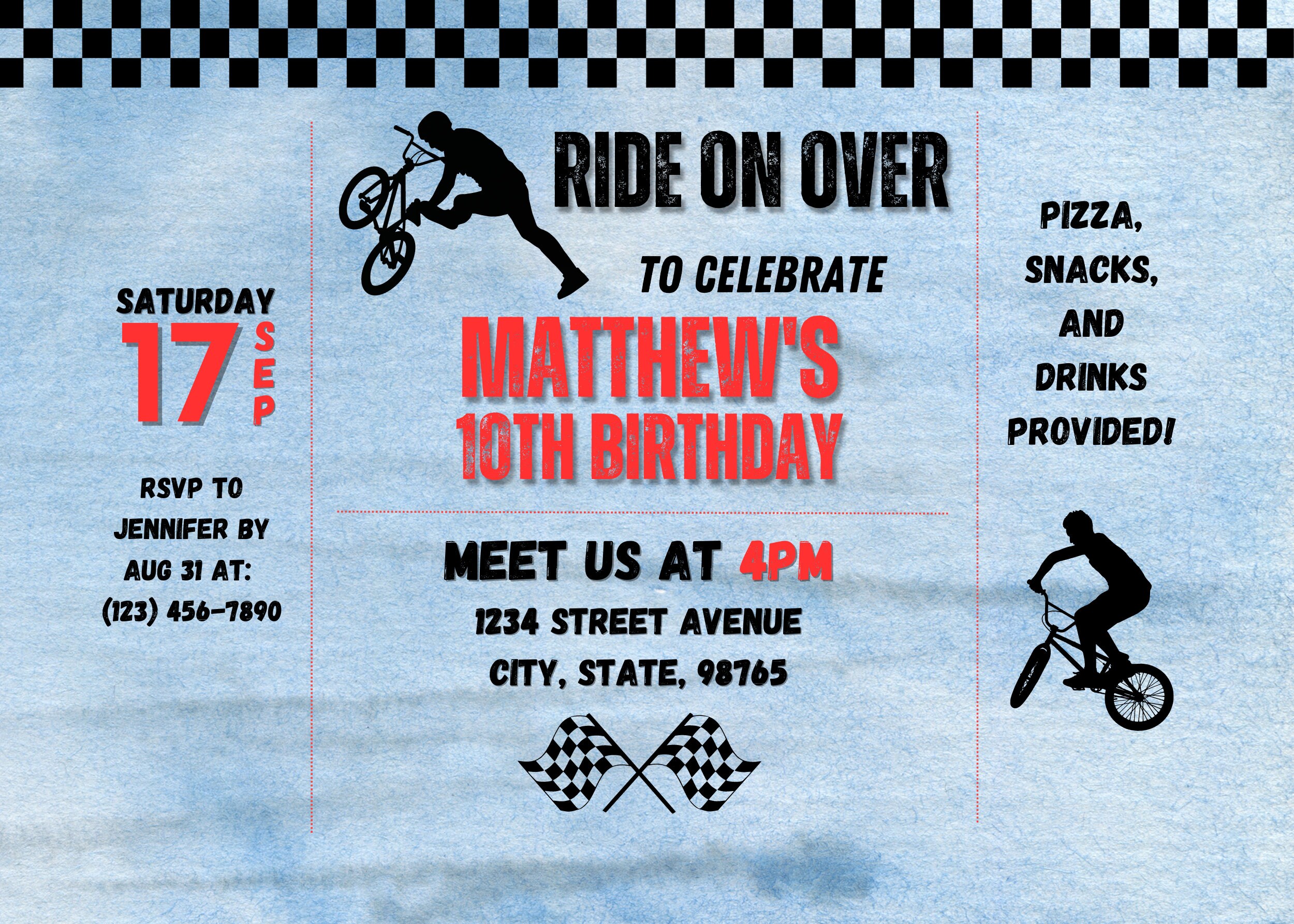 BMX Birthday Invite | BMX Birthday | Digital Download | Mx Bmx Font Bmx ...