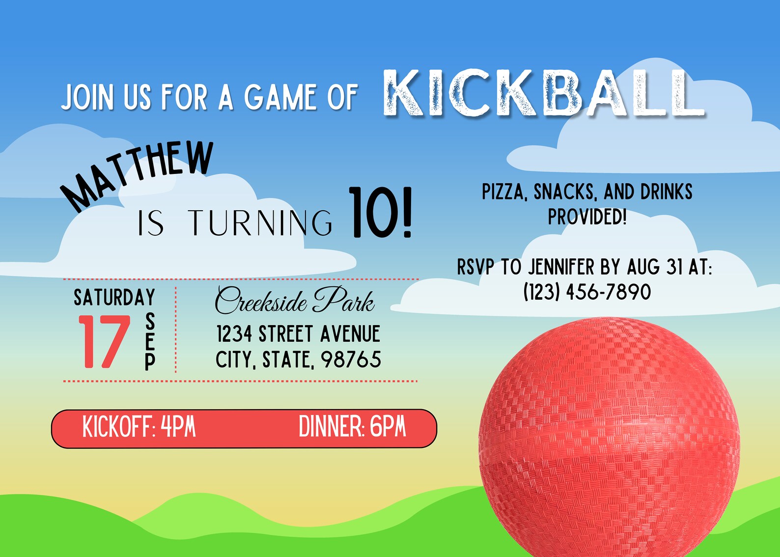 Kickball Party Invitation Kickball Party Kickball - Etsy