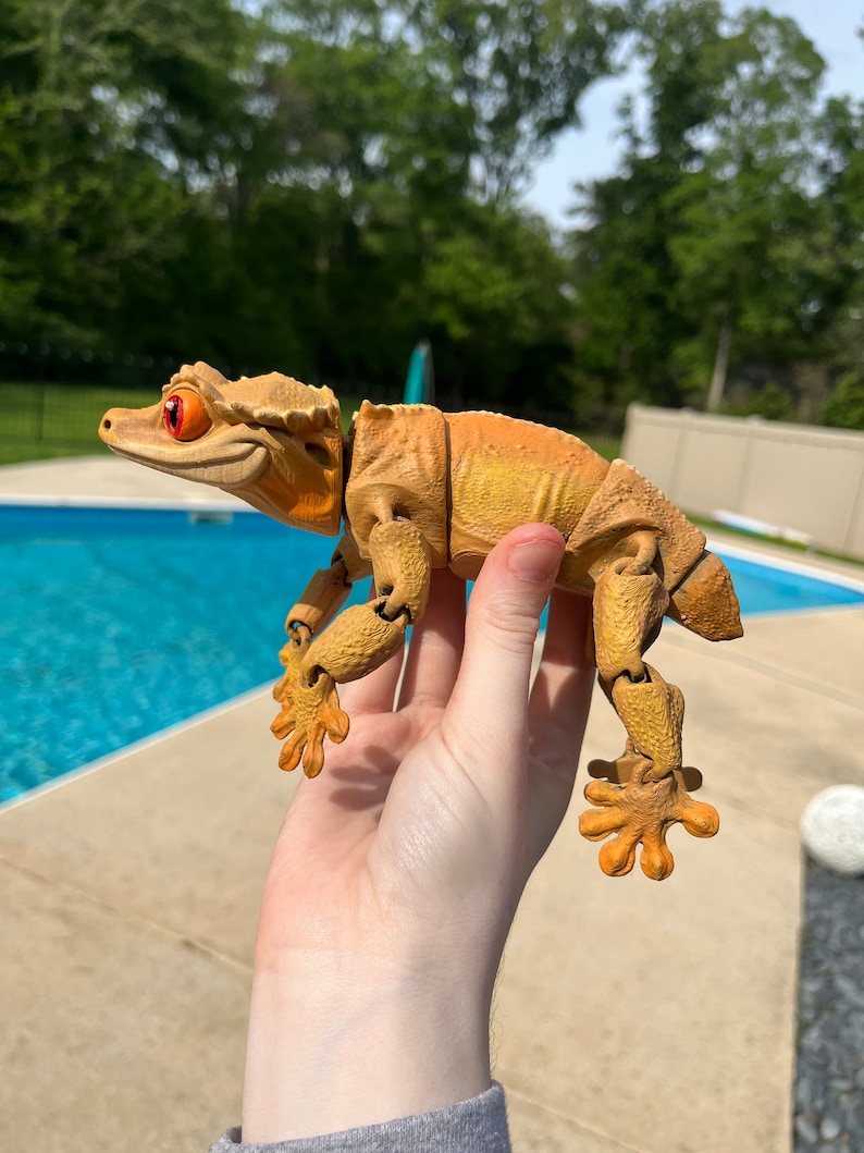 Crested Gecko 3D Printed Articulated Fidget Figure BJD 3D Gecko - Etsy