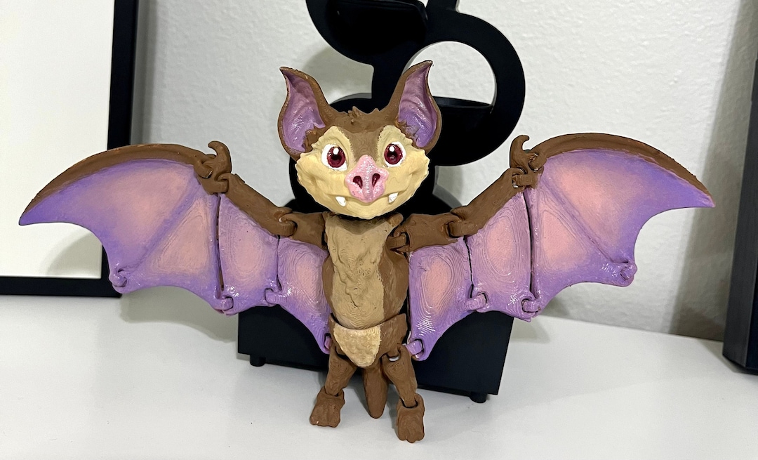 Flexi Articulated Bat Fidget Toy 3D Printed Hand Painted - Etsy