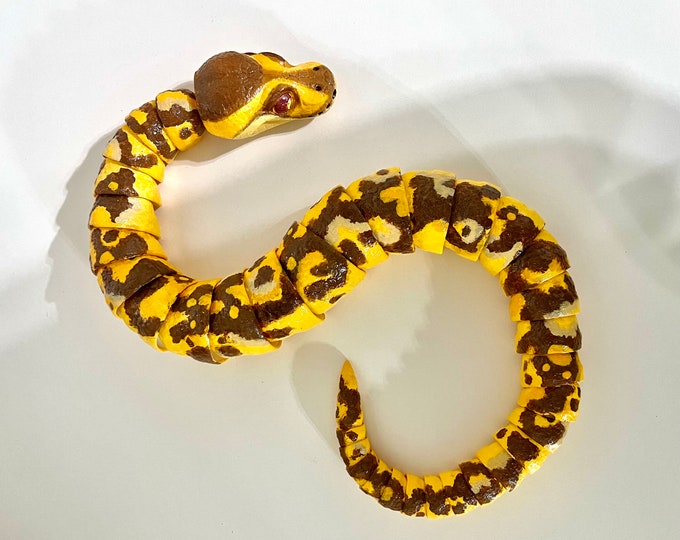 Articulated Flexi Fidget Python Snake 3D Printed Hand Painted Semi ...