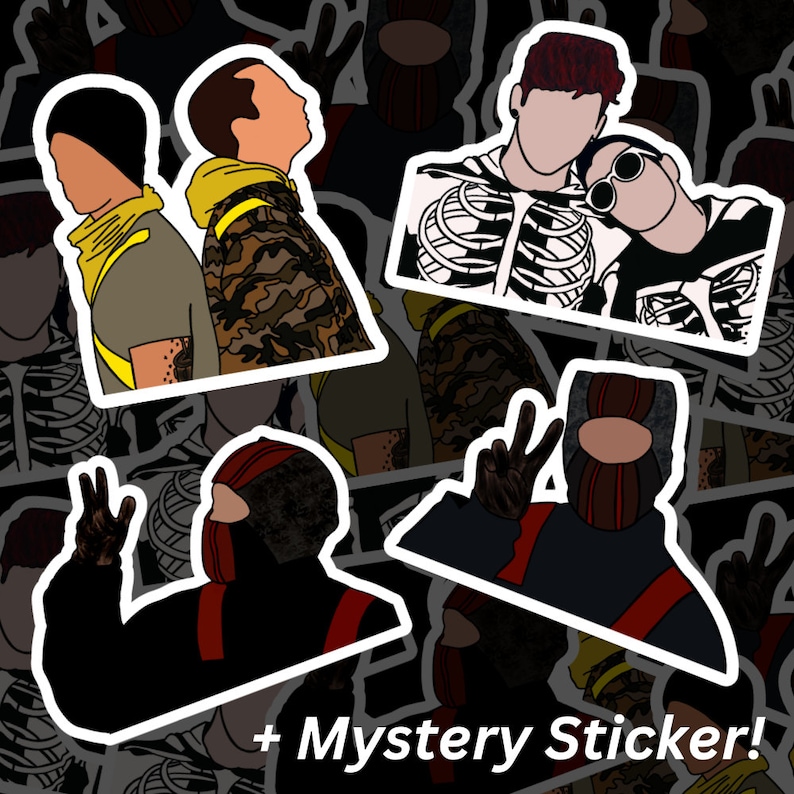 Twenty One Pilots Sticker Packs - 4 Stickers + Mystery Sticker - Etsy