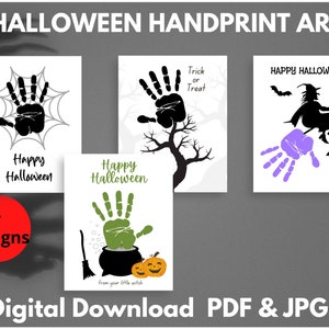 Halloween Handprint Art Printable, Halloween Activity, Halloween Craft ...