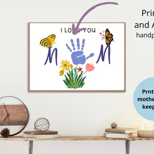 Mother's Day Flower Handprint Art, I Love You Mom Craft, Preschool ...