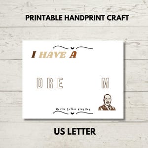 MLK Handprint, MLK Kids Craft, Martin Luther King Day Printable ...