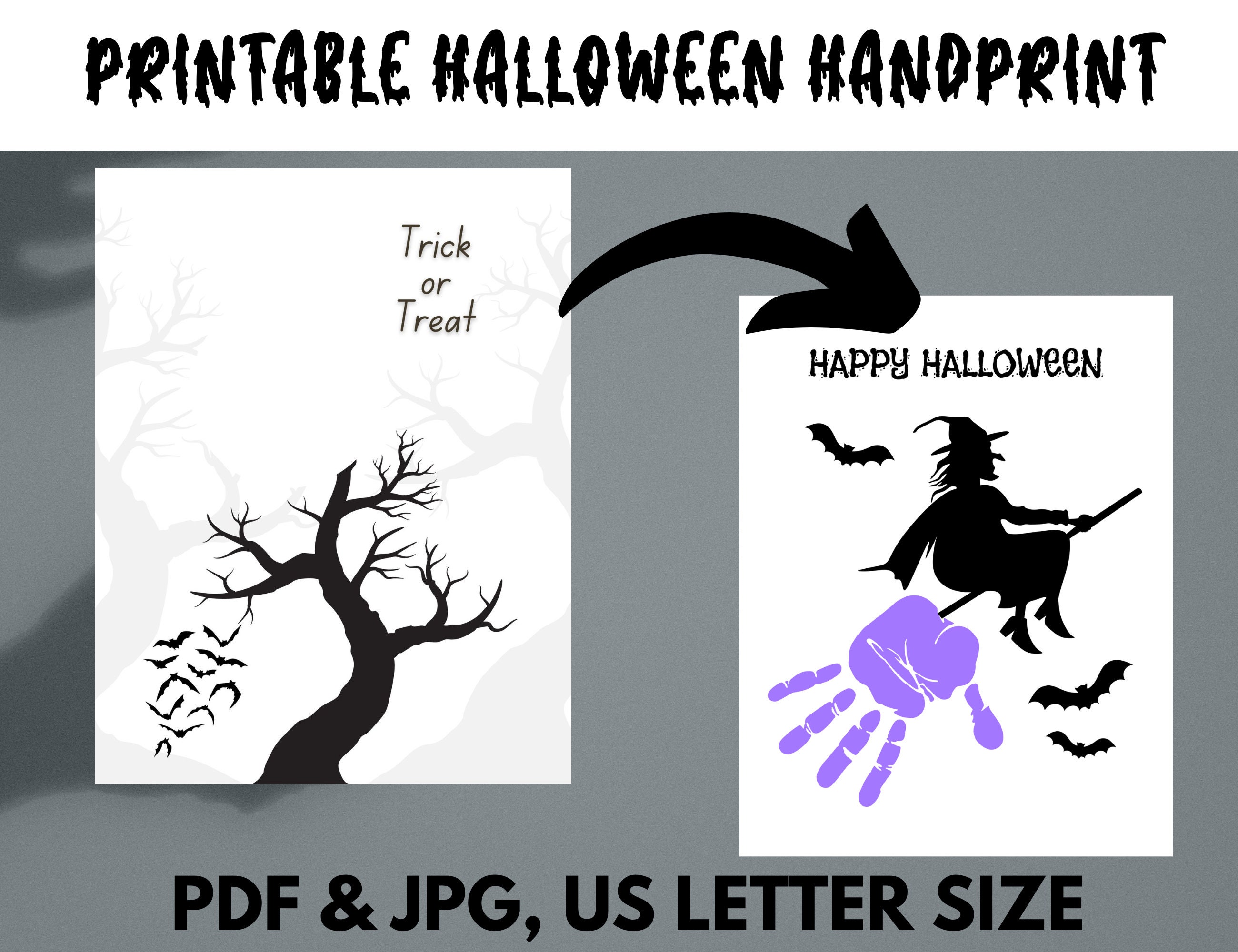 Halloween Handprint Art Printable, Halloween Activity, Halloween Craft ...