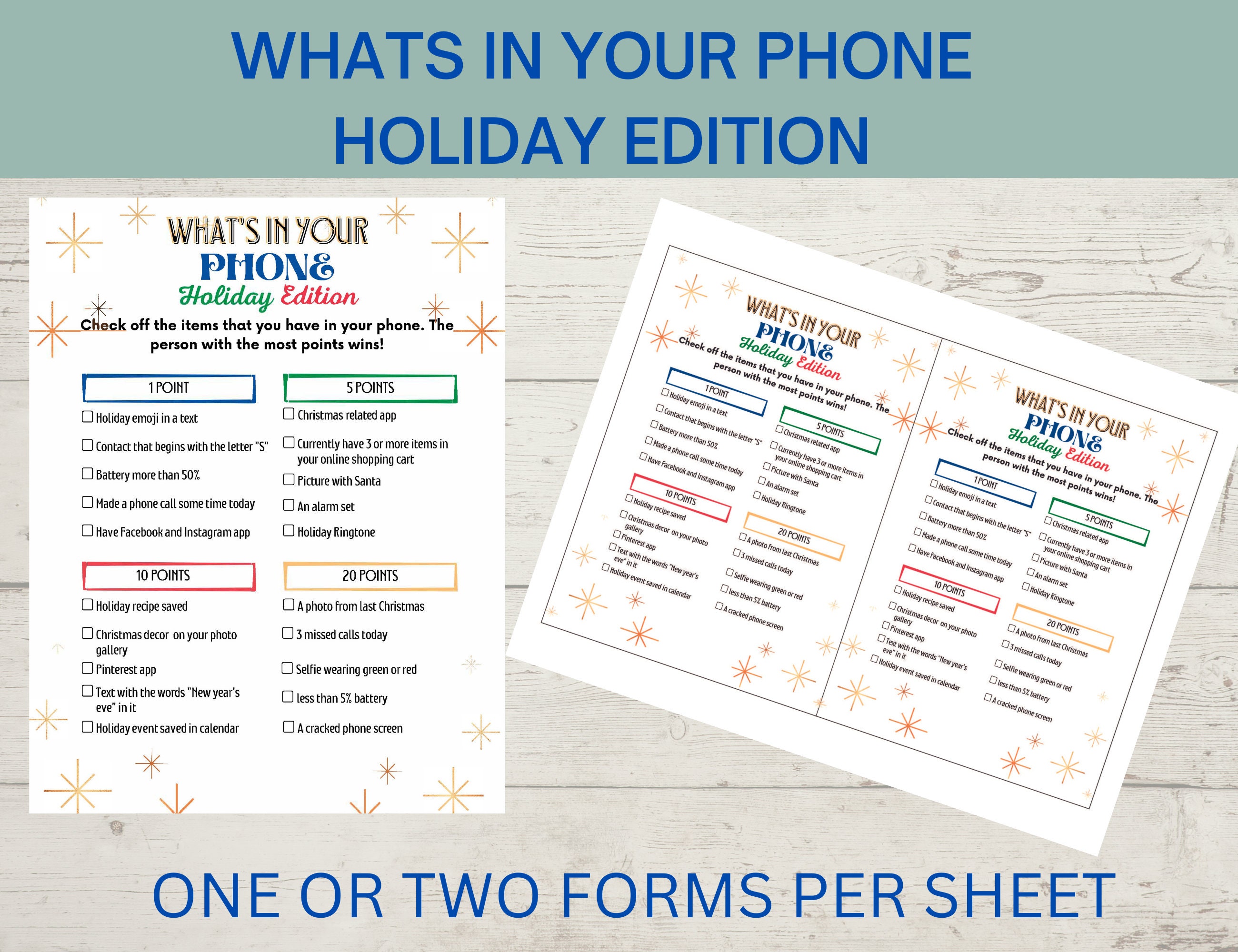 Whats in Your Phone, Holiday Edition, New Year Party Game Printable - Etsy