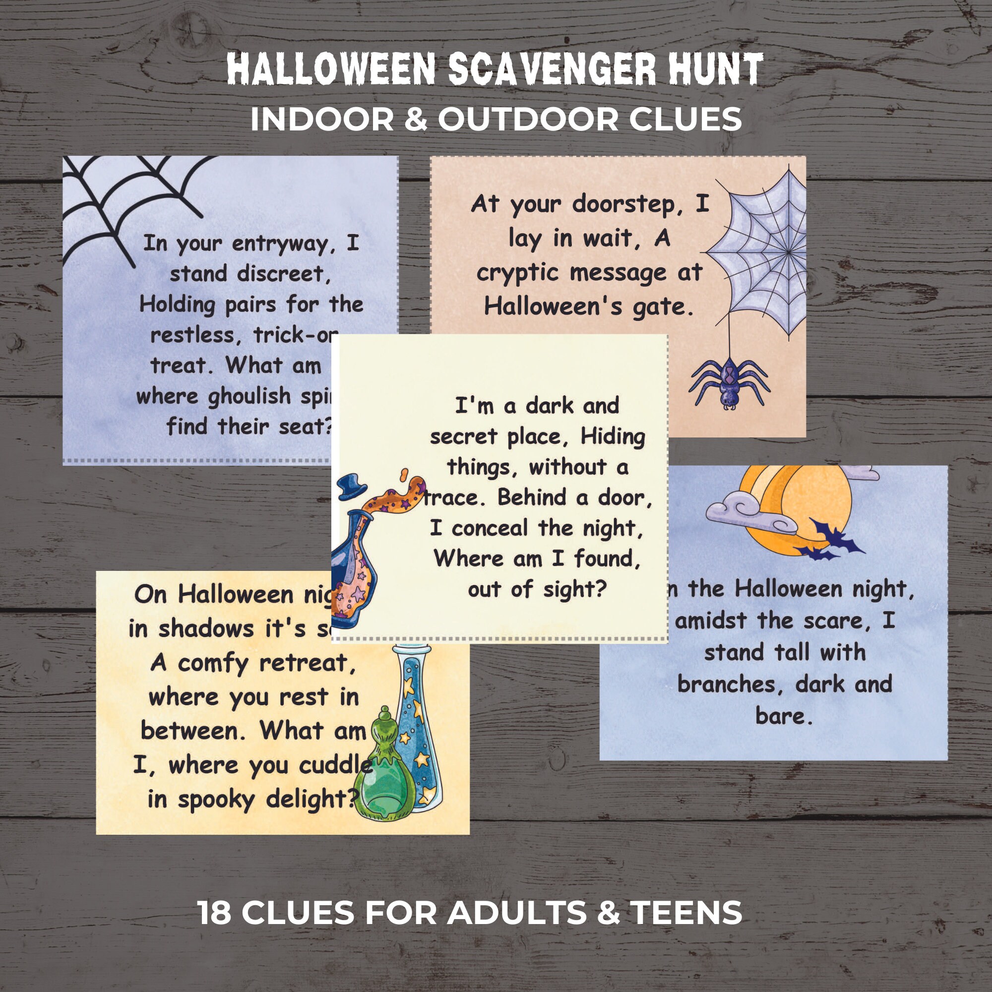 Halloween Scavenger Hunt Adults, Teens, Halloween Scavenger Hunt ...