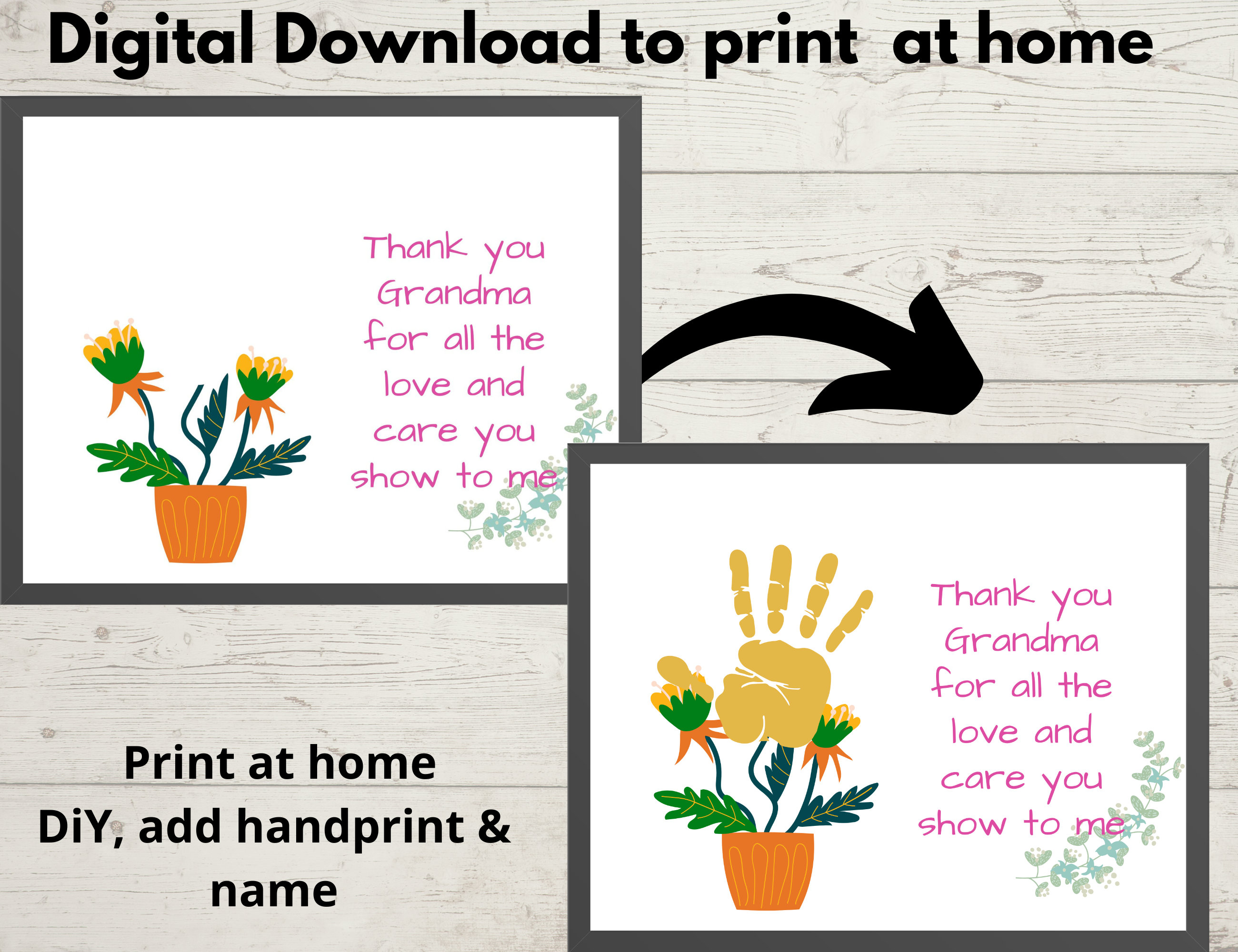 Grandparents Day Handprint Art Grandma Handprint Craft Gift - Etsy