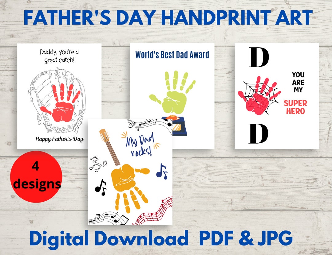Father's Day Handprint Keepsake, Father's Day Handprint Art, Keepsake ...