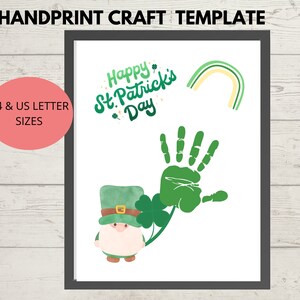 Cute Leprechaun Happy St Patrick's Day Handprint Craft Art Printable ...