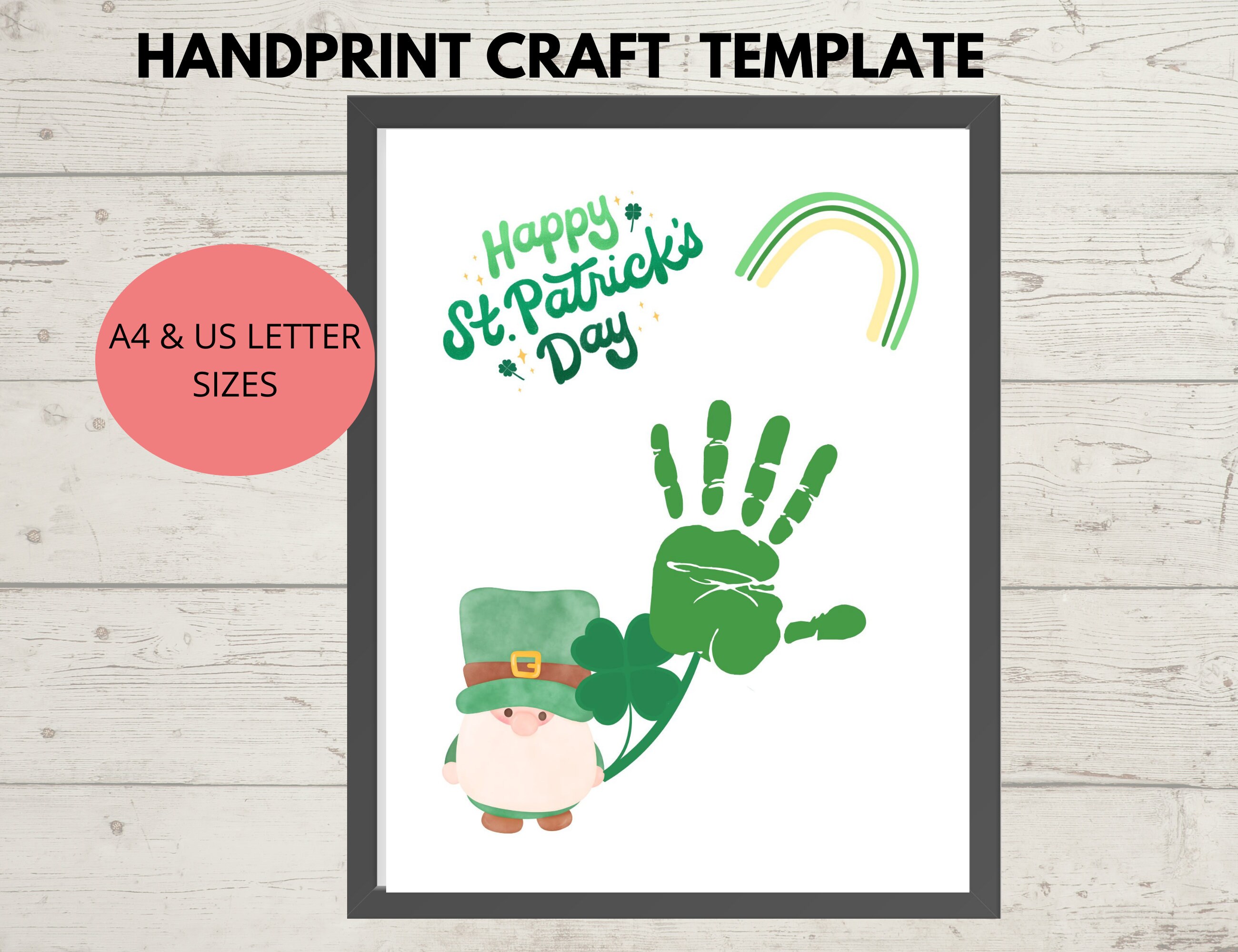 Cute Leprechaun Happy St Patrick's Day Handprint Craft Art Printable ...