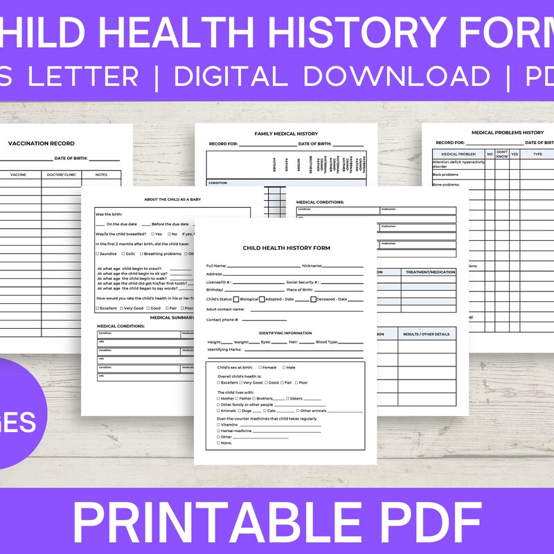 Medical History Card - Etsy