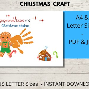Christmas Cute Gingerbread Boy Handprint Craft Printable Keepsake ...