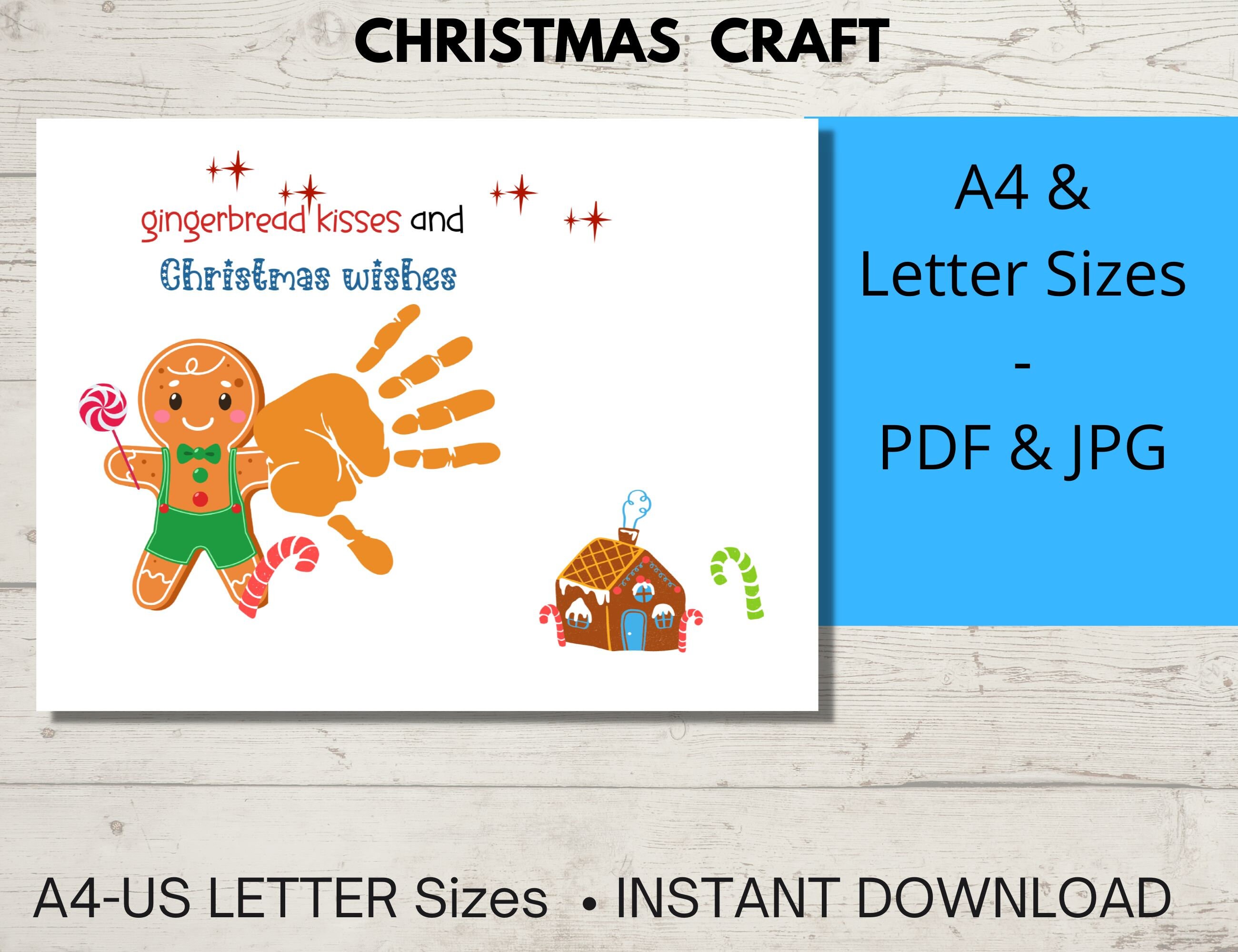 Christmas Cute Gingerbread Boy Handprint Craft Printable Keepsake ...