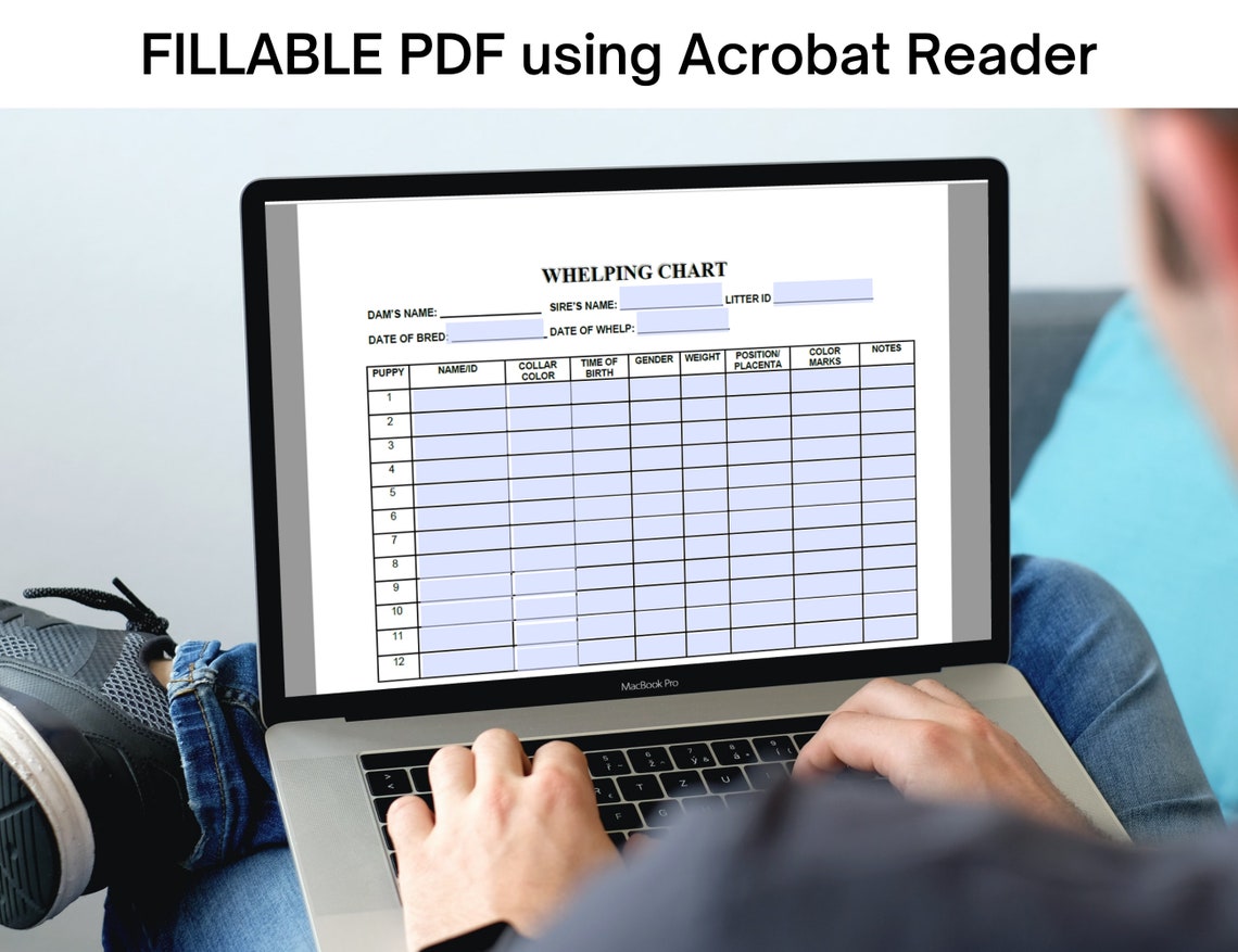 Whelping Chart Editable, Whelping Record, Puppy Whelping, Breeder Forms ...