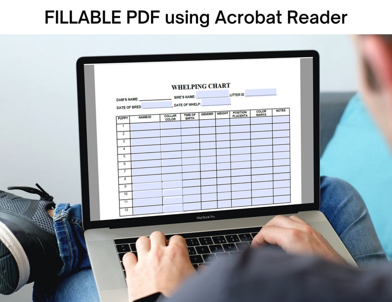 Whelping Chart Editable, Whelping Record, Puppy Whelping, Breeder Forms ...