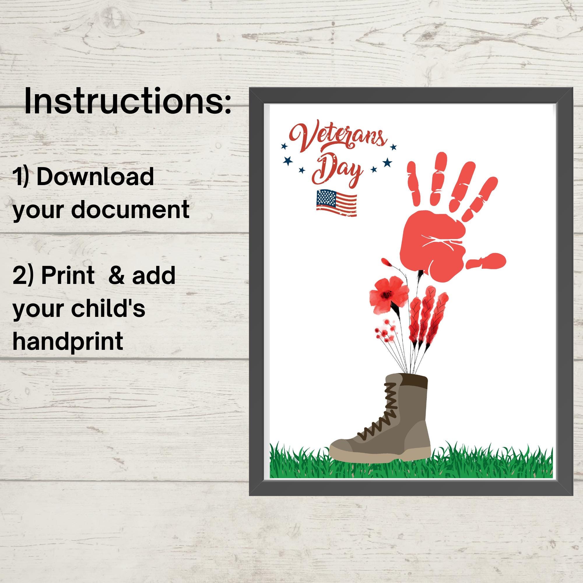 Veterans Day Handprint Art, Thank You Veterans Handprint Craft ...