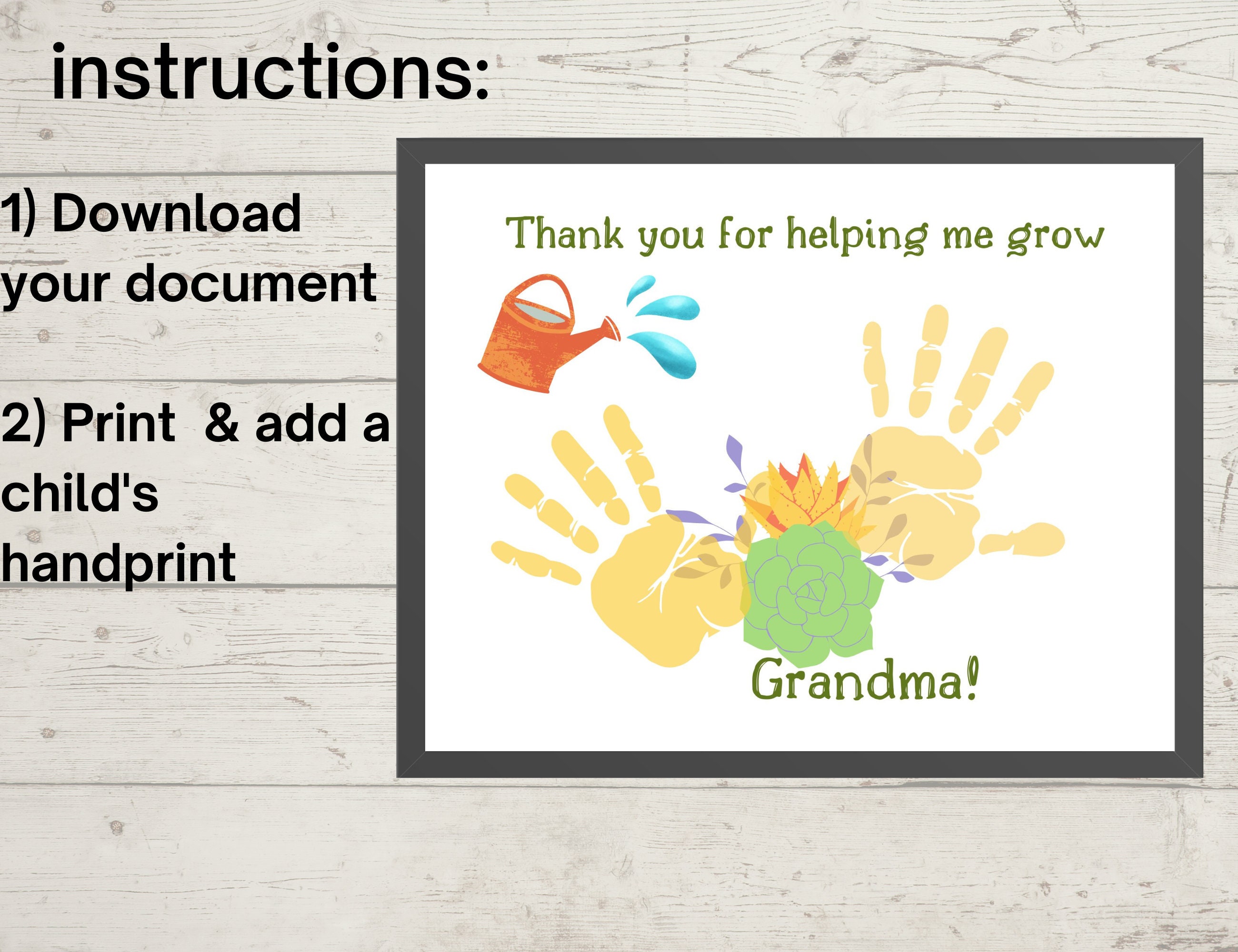 Grandparents Day Handprint Art Grandma Handprint Craft Gift - Etsy