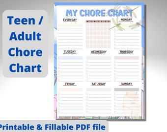 Anime Chore Chart - Etsy