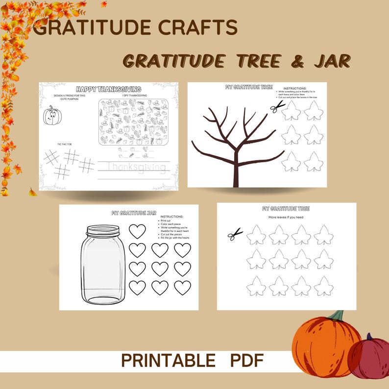 Gratitude Tree Craft Printable, Gratitude Tree, Gratitude Jar, Thankful ...
