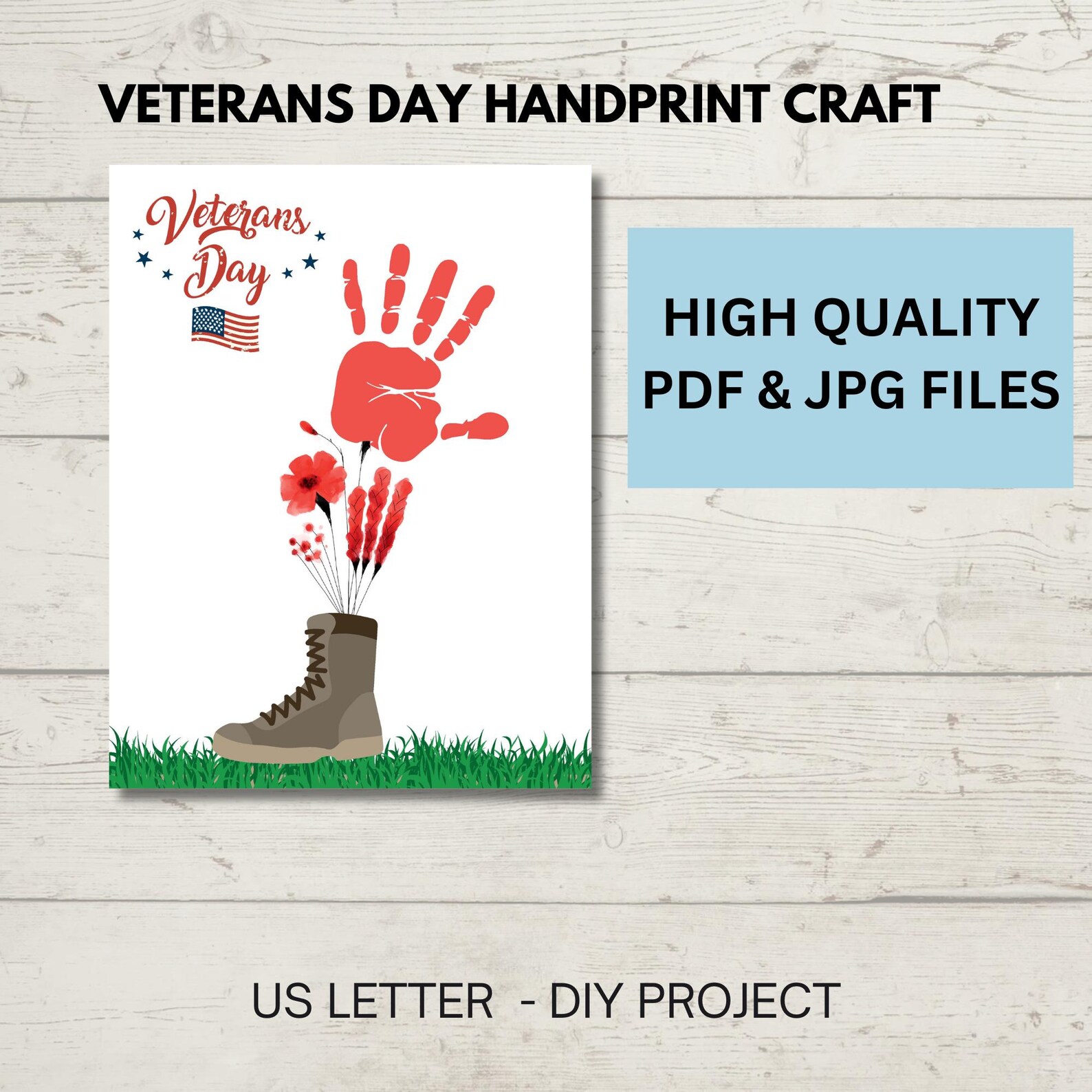 Veterans Day Handprint Art, Thank You Veterans Handprint Craft ...
