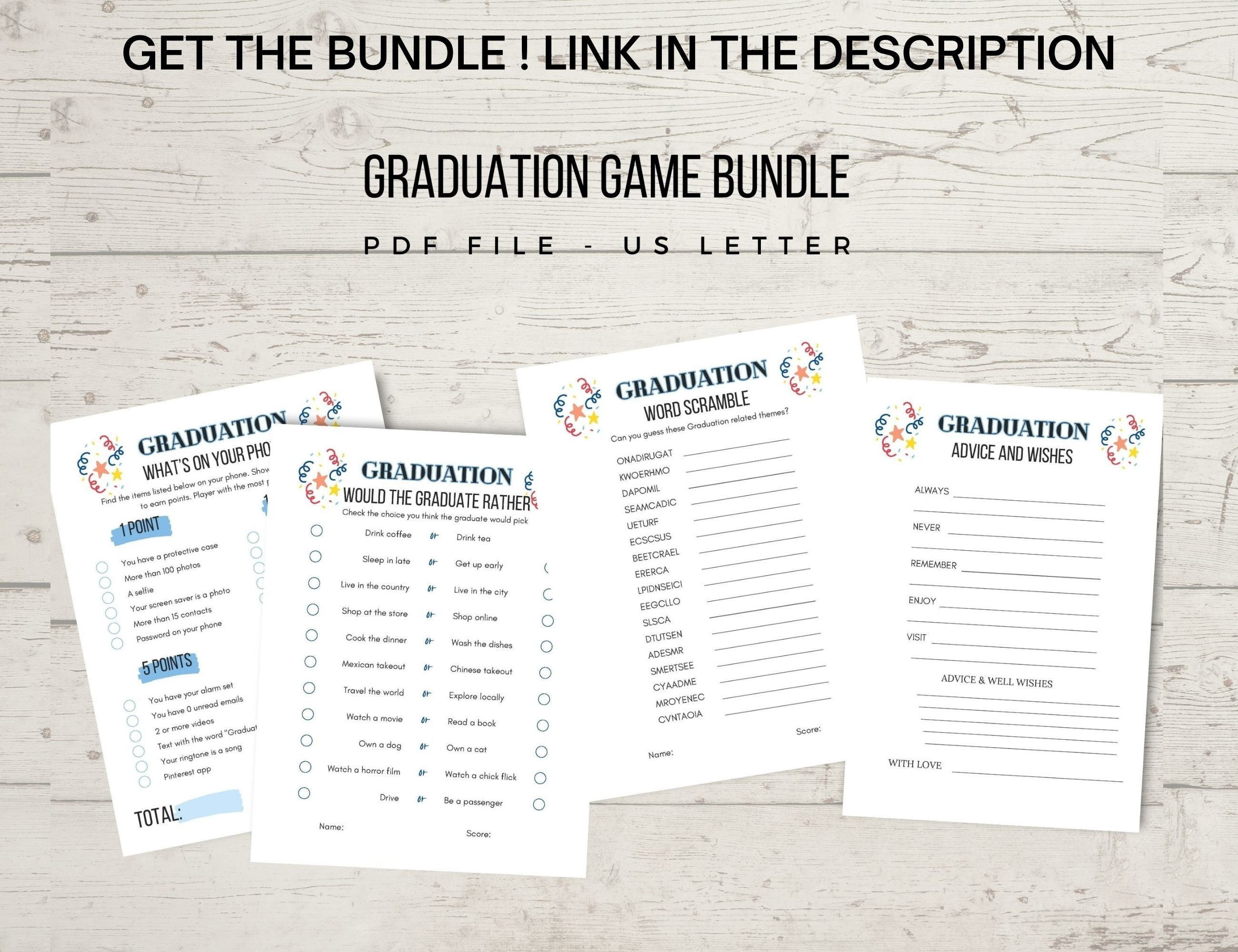 Graduation Game Word Scramble Party Game Printable - Etsy