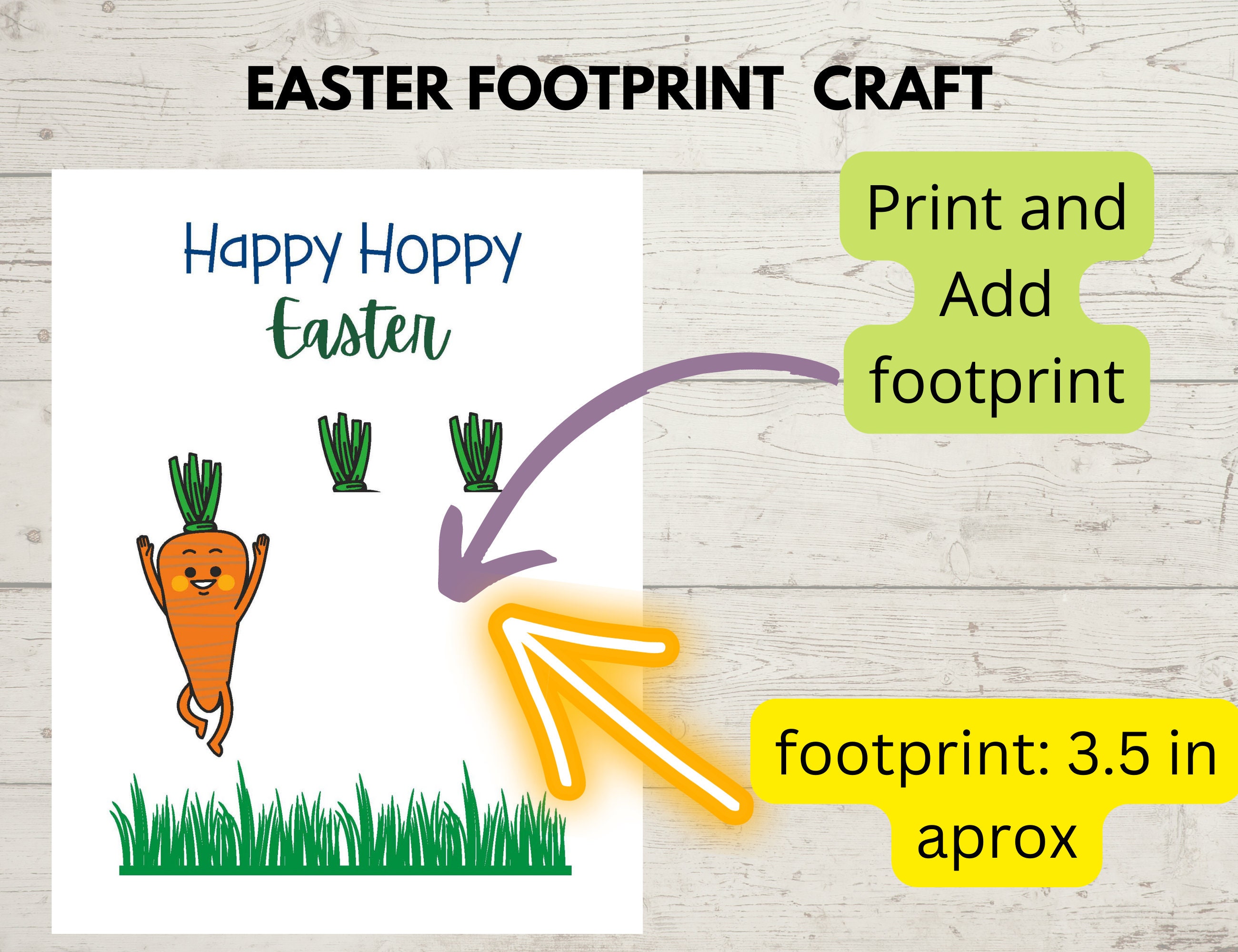 Happy Hoppy Easter Footprint Craft, Handprint Art Daycare Printable ...