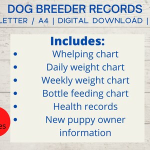 Dog Breeder Records, Dog Breeder Charts, Whelping Records, Dog Breeder ...