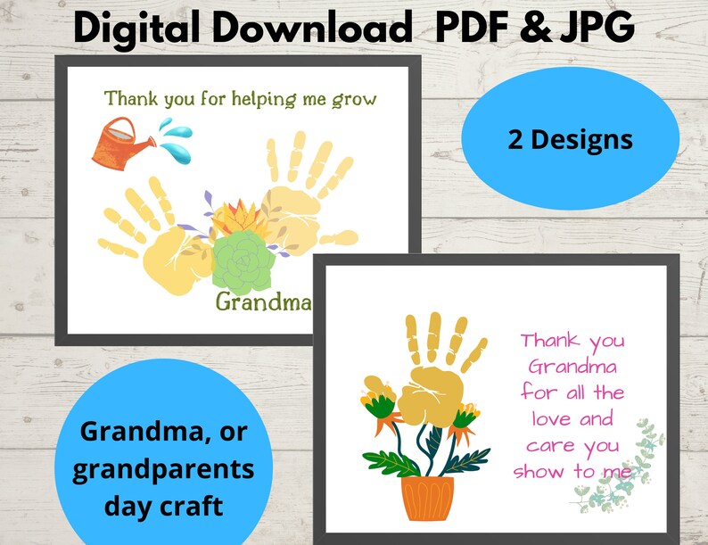 Grandparents Day Handprint Art Grandma Handprint Craft Gift - Etsy