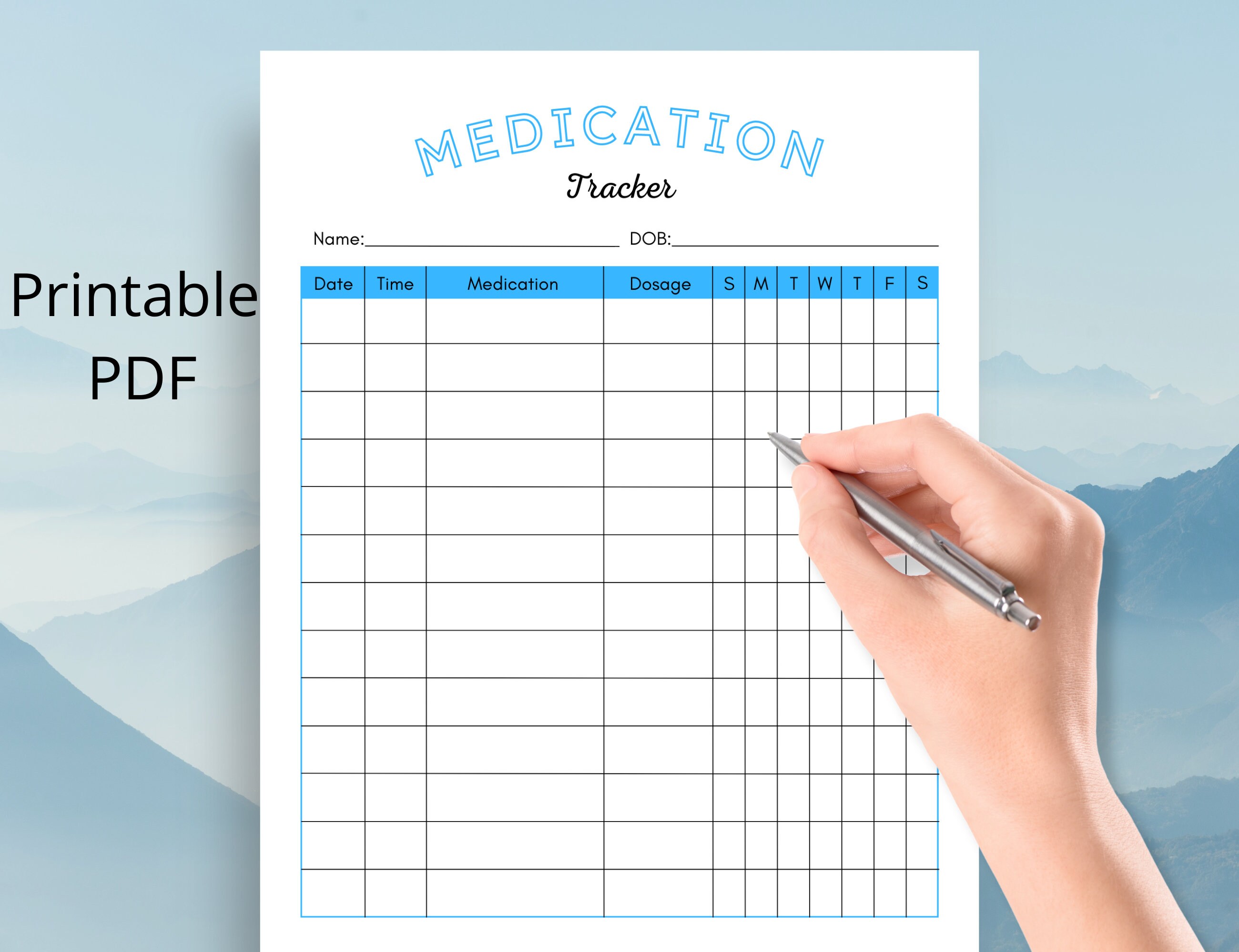 Medication Tracker Fillable, Editable Medication Log, Medicine Tracker ...