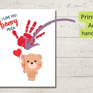 Cute Little Teddy Bear Handprint or Footprint Craft Printable ...