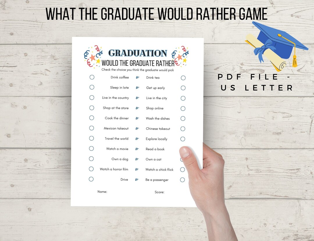 What the Graduate Would Rather Game, Graduation What Would You Rather ...